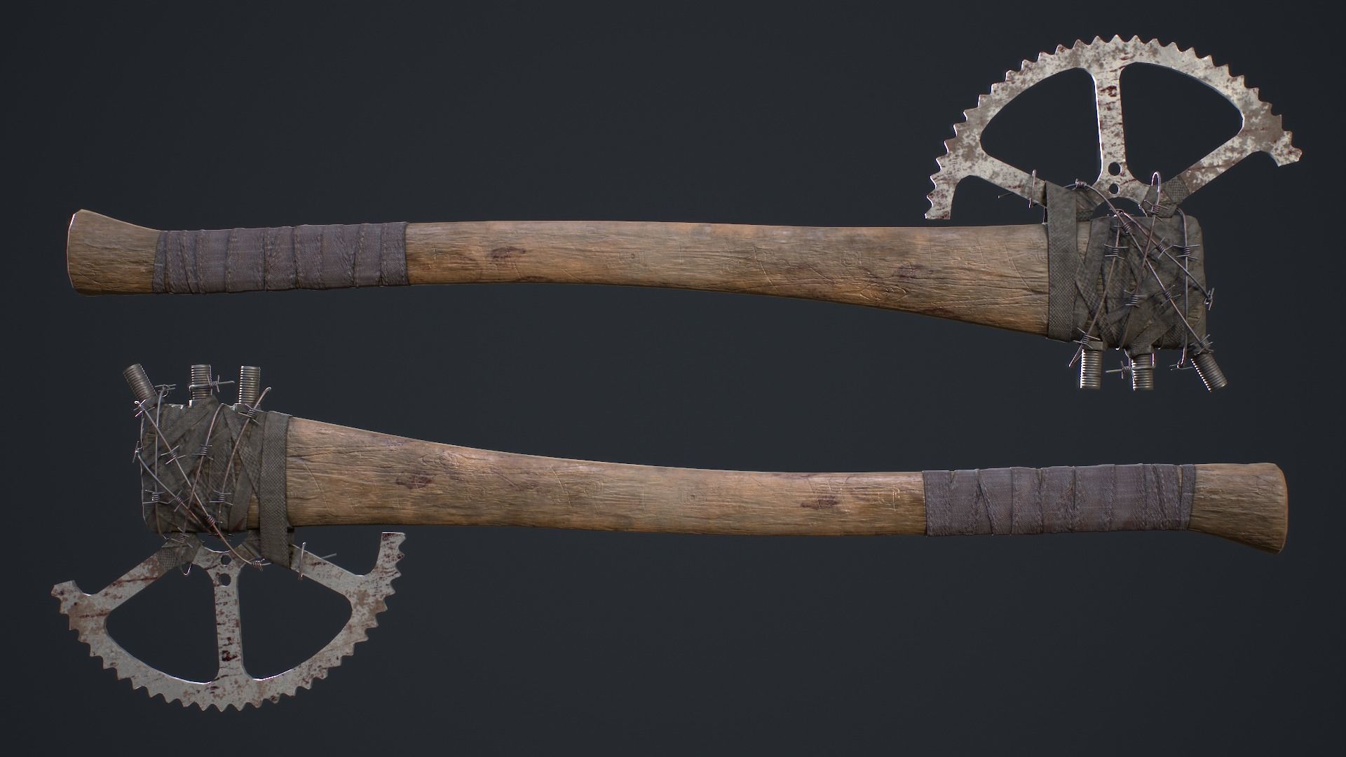 3D model Homemade post - Apocalyptic Axe VR / AR / low-poly | CGTrader