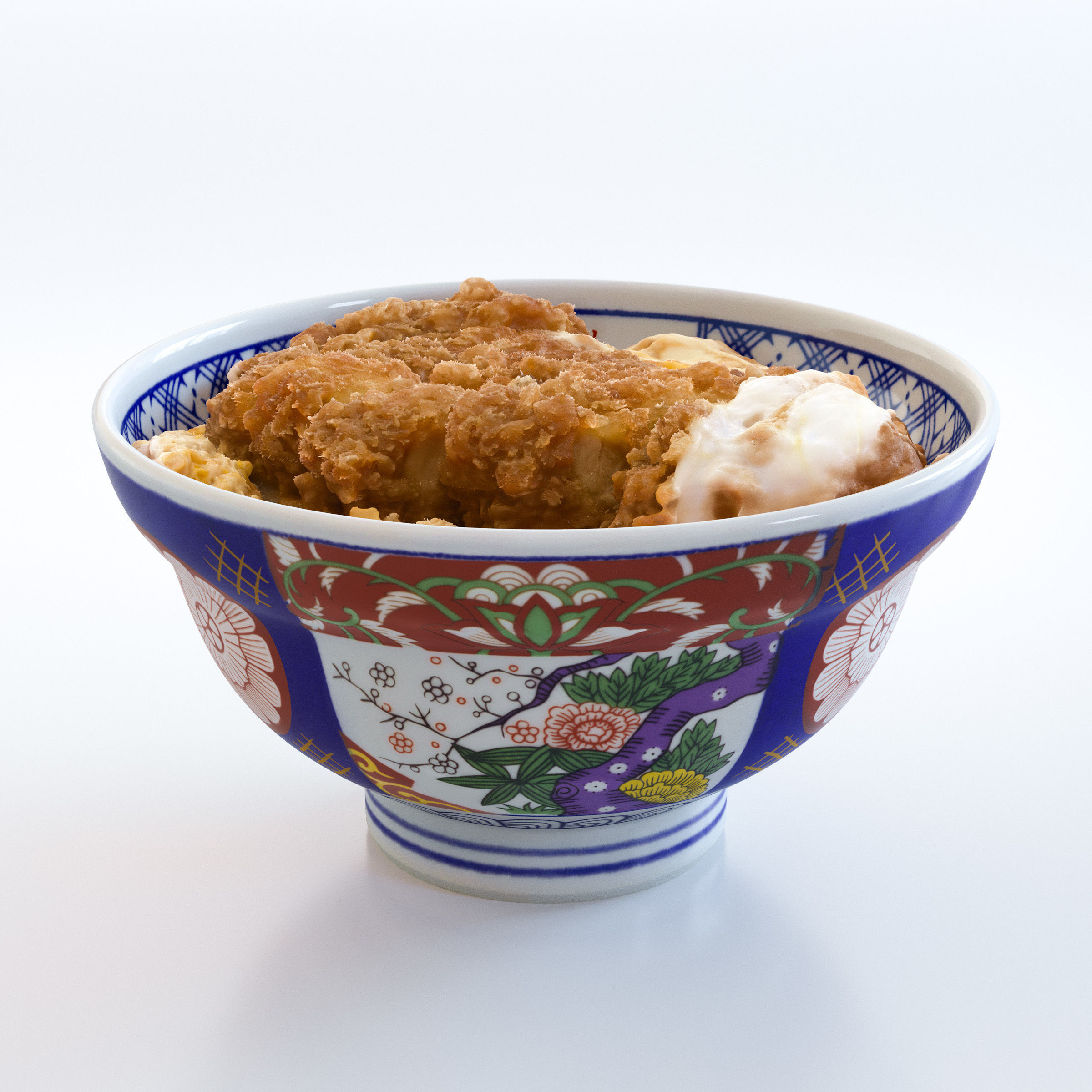 3D model Katsudon and Donburi bowl with lid - Pork Cutlet Rice Bowl VR ...