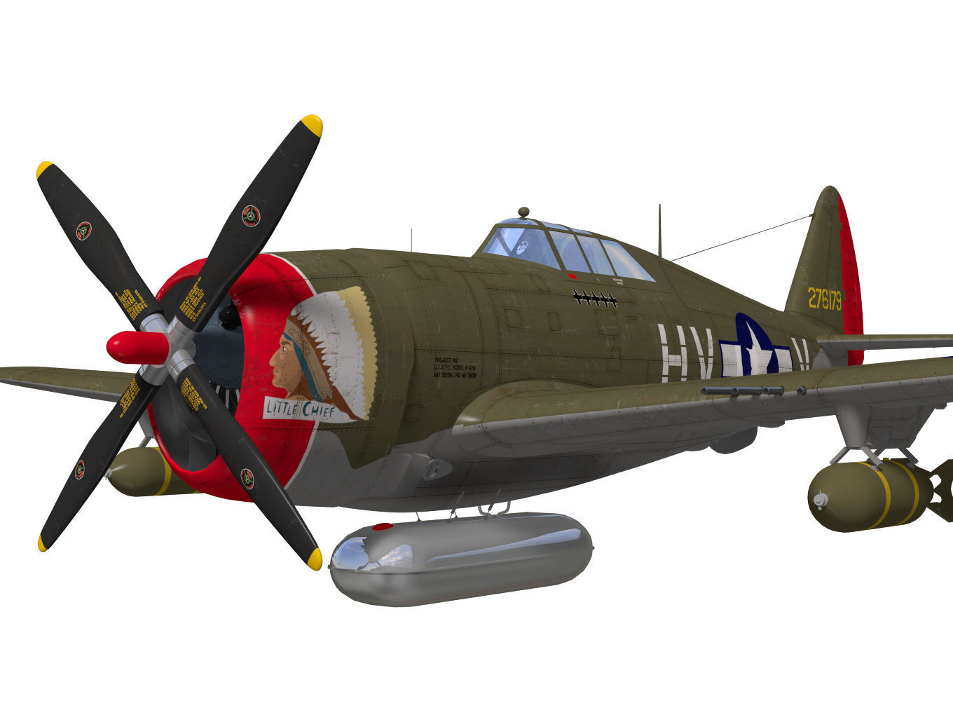 Republic P47D Thunderbolt 3D model | CGTrader