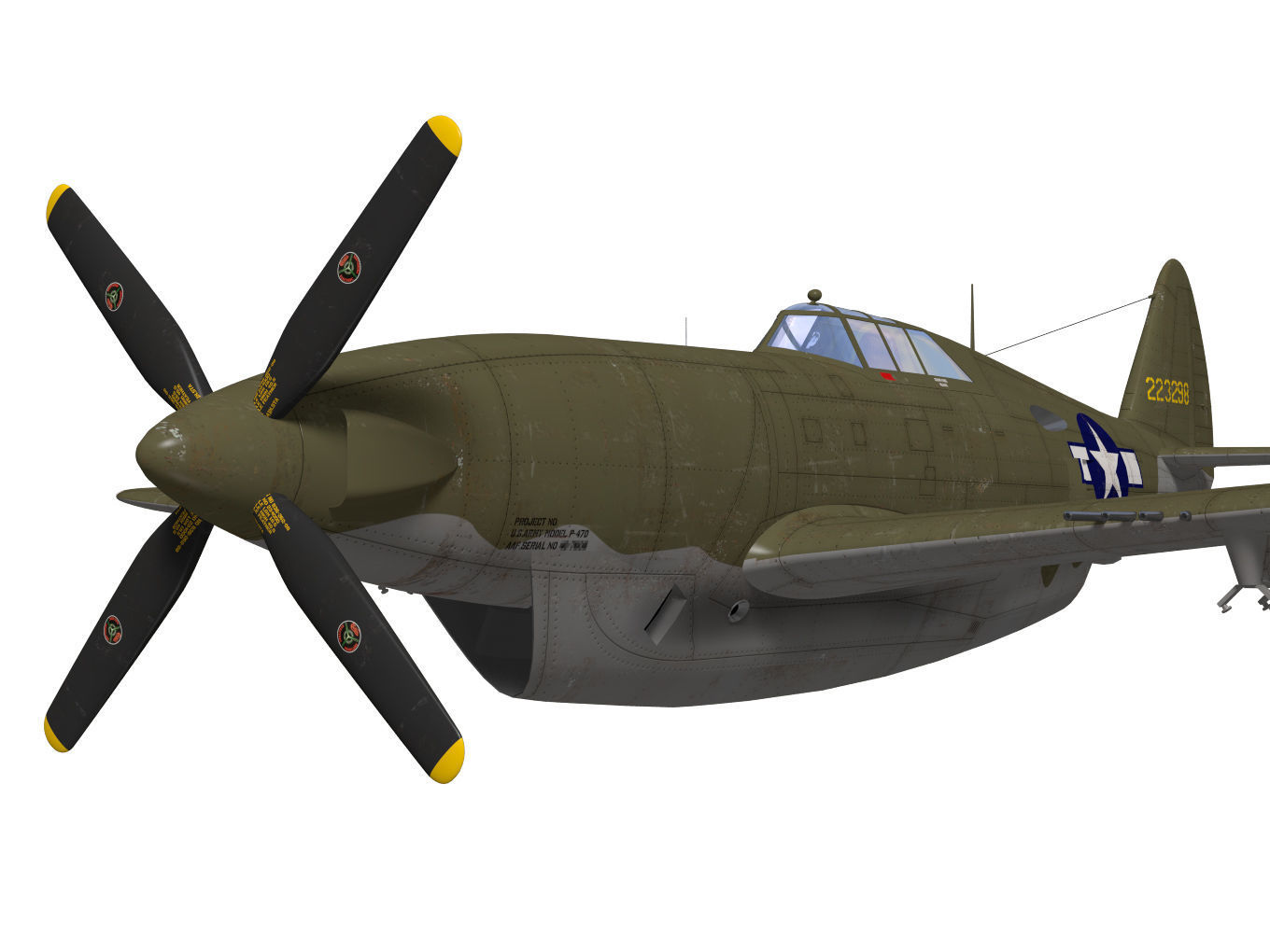 Republic XP47H 3D model | CGTrader