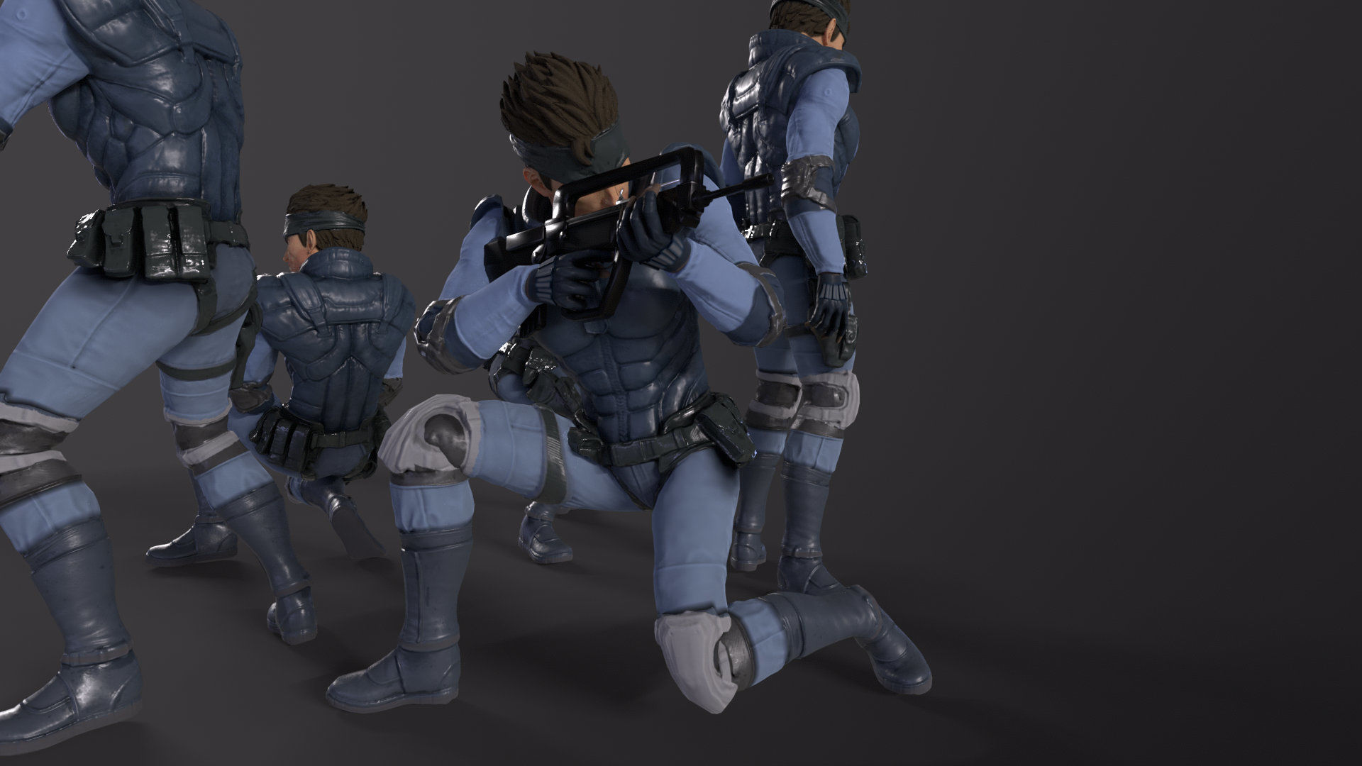 3D model Solid Snake fan art from Metal Gear Solid VR / AR / low-poly ...