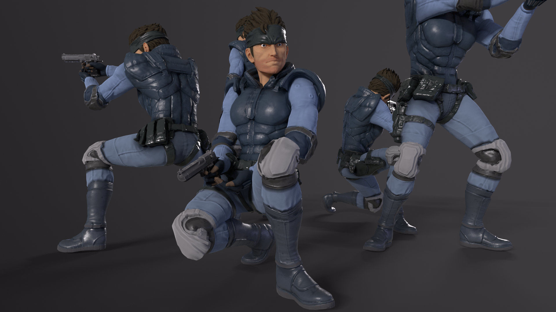 3D model Solid Snake fan art from Metal Gear Solid VR / AR / low-poly ...