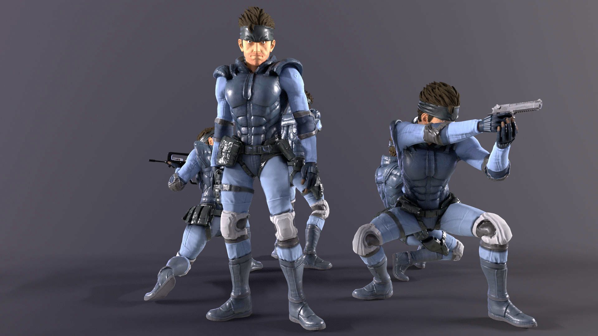 3D model Solid Snake fan art from Metal Gear Solid VR / AR / low-poly ...