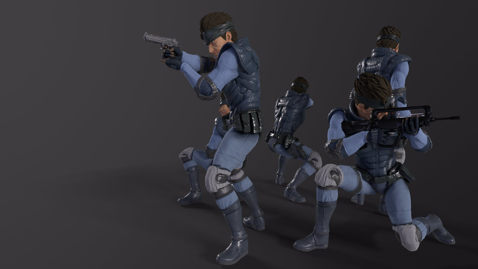3D model Solid Snake fan art from Metal Gear Solid VR / AR / low-poly ...