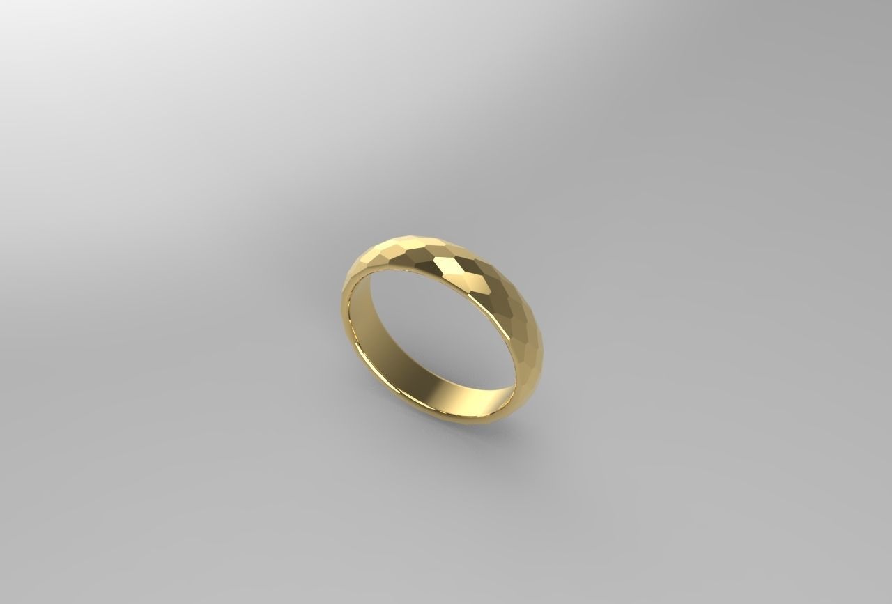 WEDDING RING FACETS 3D model 3D printable | CGTrader