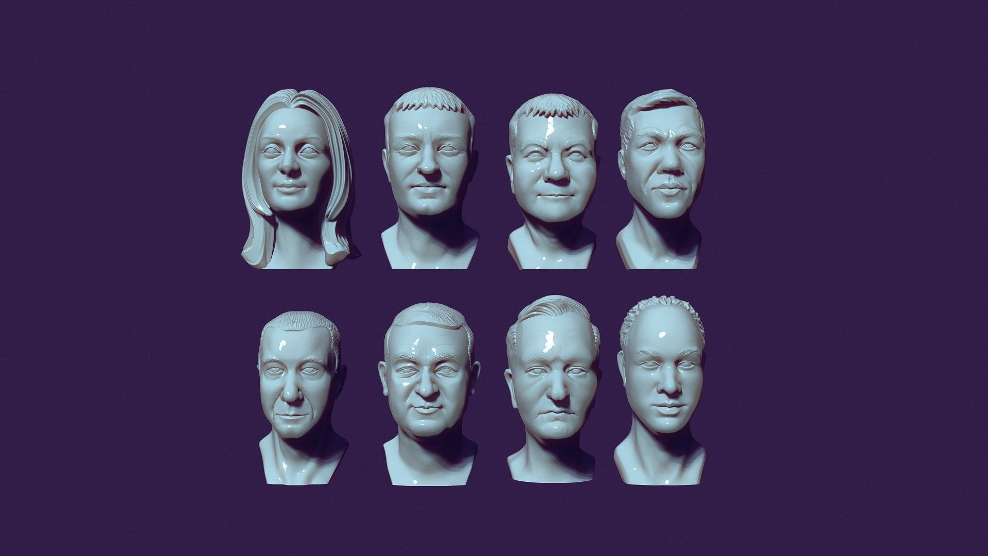 RANDOM FACES 3D model 3D printable | CGTrader