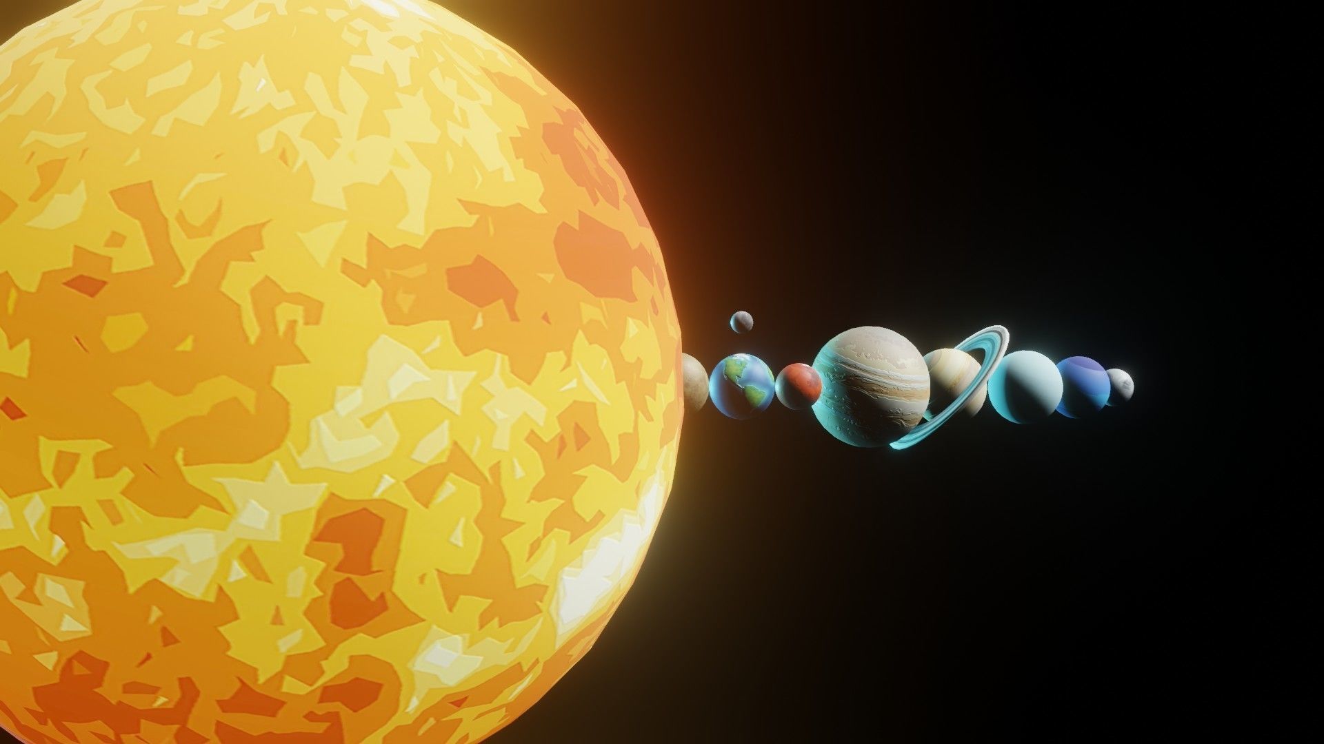 Stylized Solar System 3D Model Collection 2k 4k 8k Textures VR / AR ...