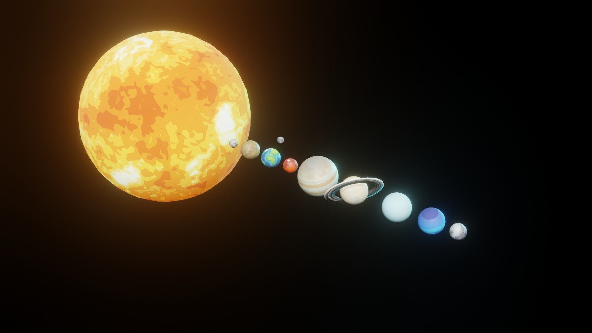 Stylized Solar System 3D Model Collection 2k 4k 8k Textures VR / AR ...