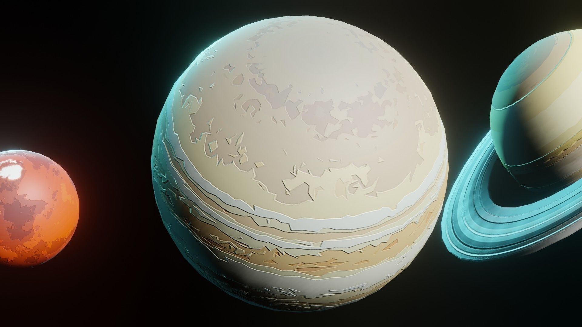 Stylized Solar System 3D Model Collection 2k 4k 8k Textures VR / AR ...