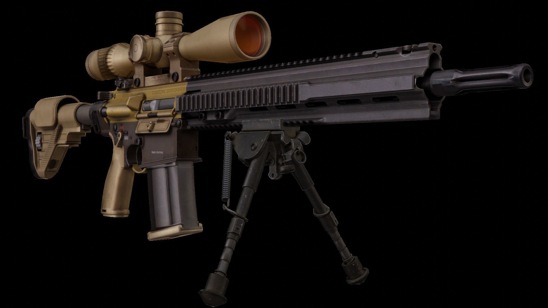 3D model High-Quality 3D Model of G28 Precision Rifle VR / AR / low ...