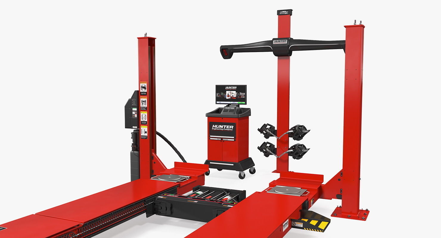 Hunter HawkEye Elite Wheel Aligner Car System with Lift 3D model | CGTrader