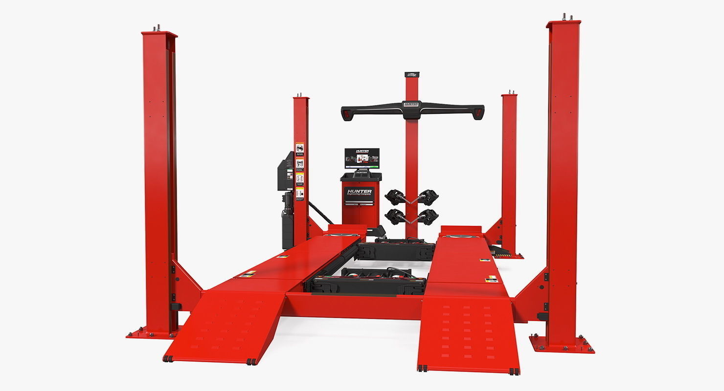 Hunter HawkEye Elite Wheel Aligner Car System with Lift 3D model | CGTrader