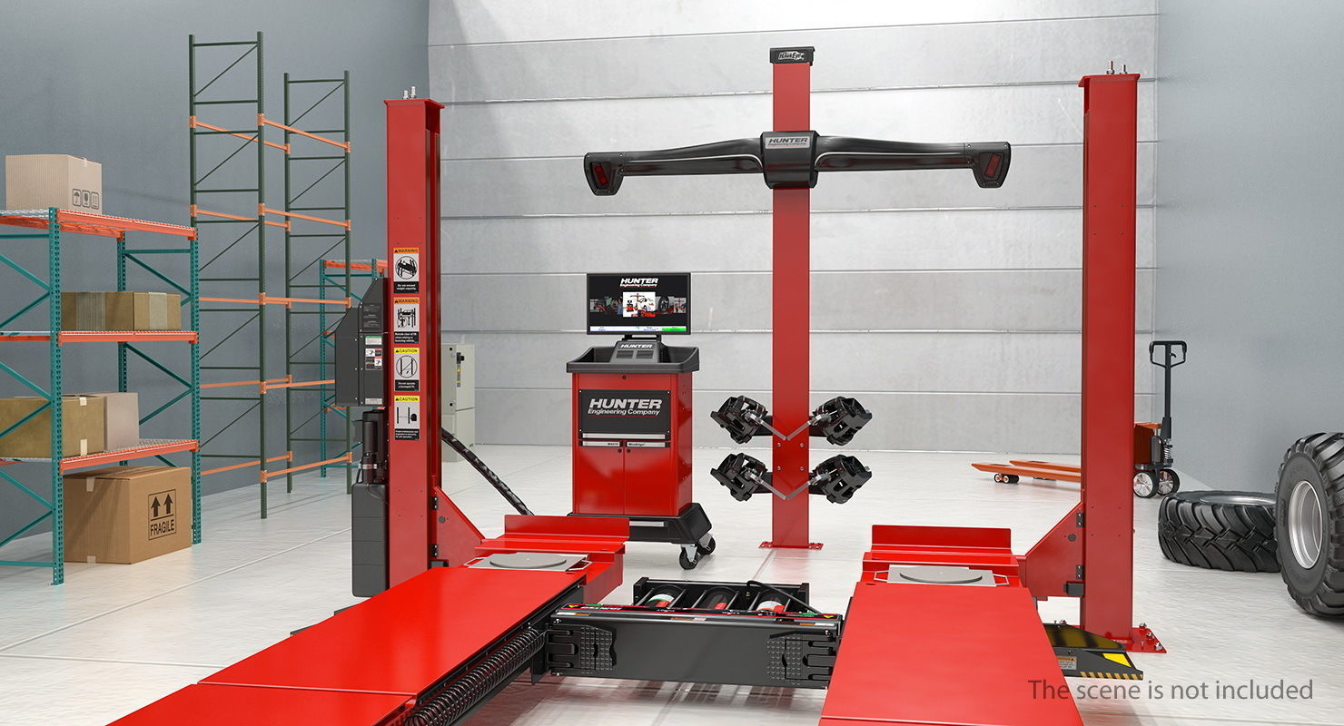 Hunter HawkEye Elite Wheel Aligner Car System with Lift 3D model | CGTrader