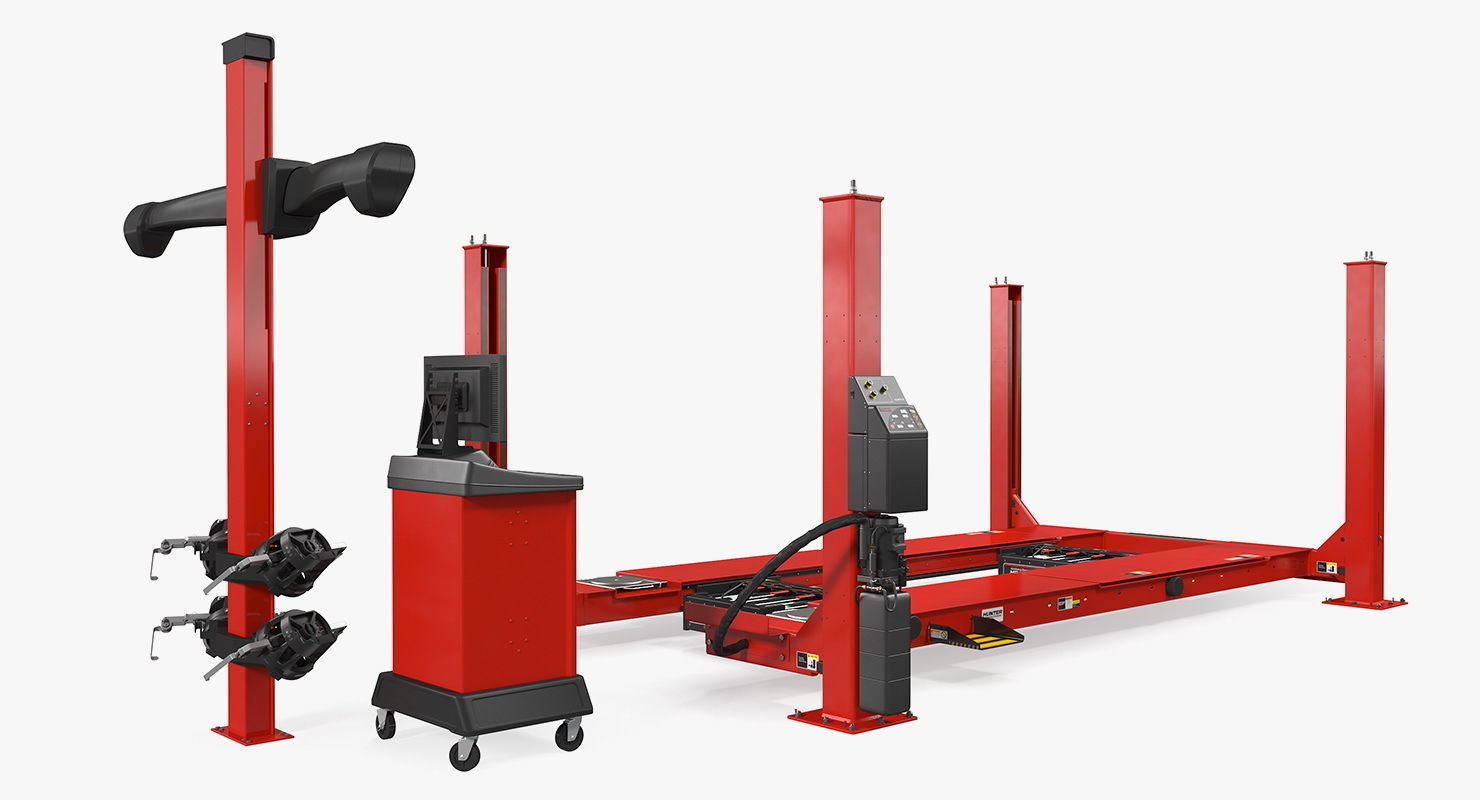 Hunter HawkEye Elite Wheel Aligner Car System with Lift 3D model | CGTrader