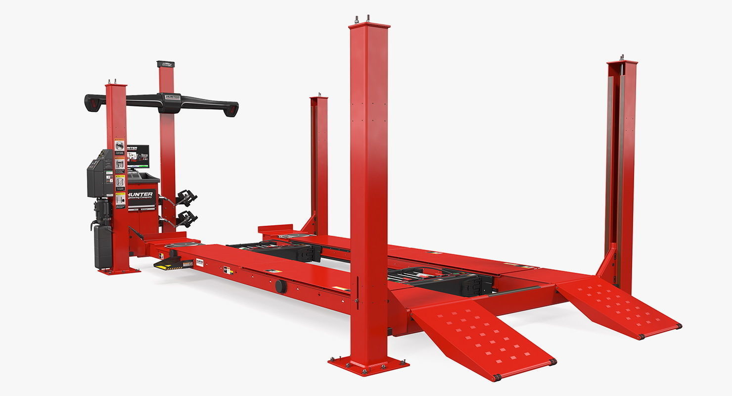 Hunter HawkEye Elite Wheel Aligner Car System with Lift 3D model | CGTrader