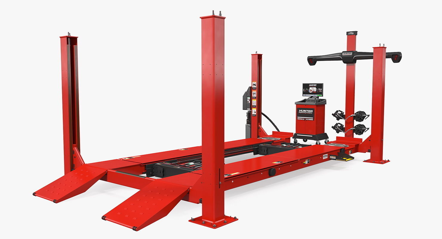 Hunter HawkEye Elite Wheel Aligner Car System with Lift 3D model | CGTrader