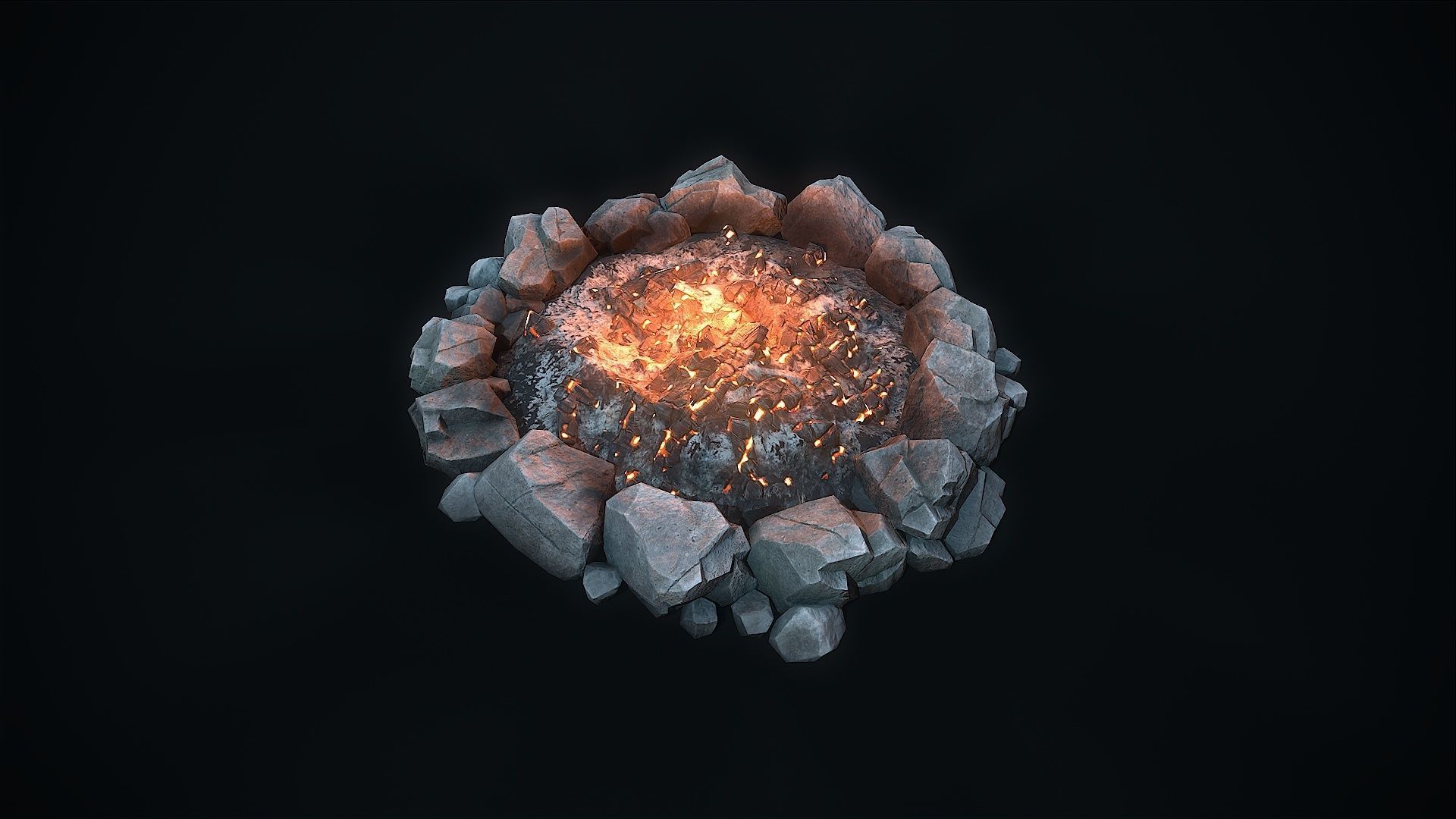 3D model Camping bonfire VR / AR / low-poly | CGTrader