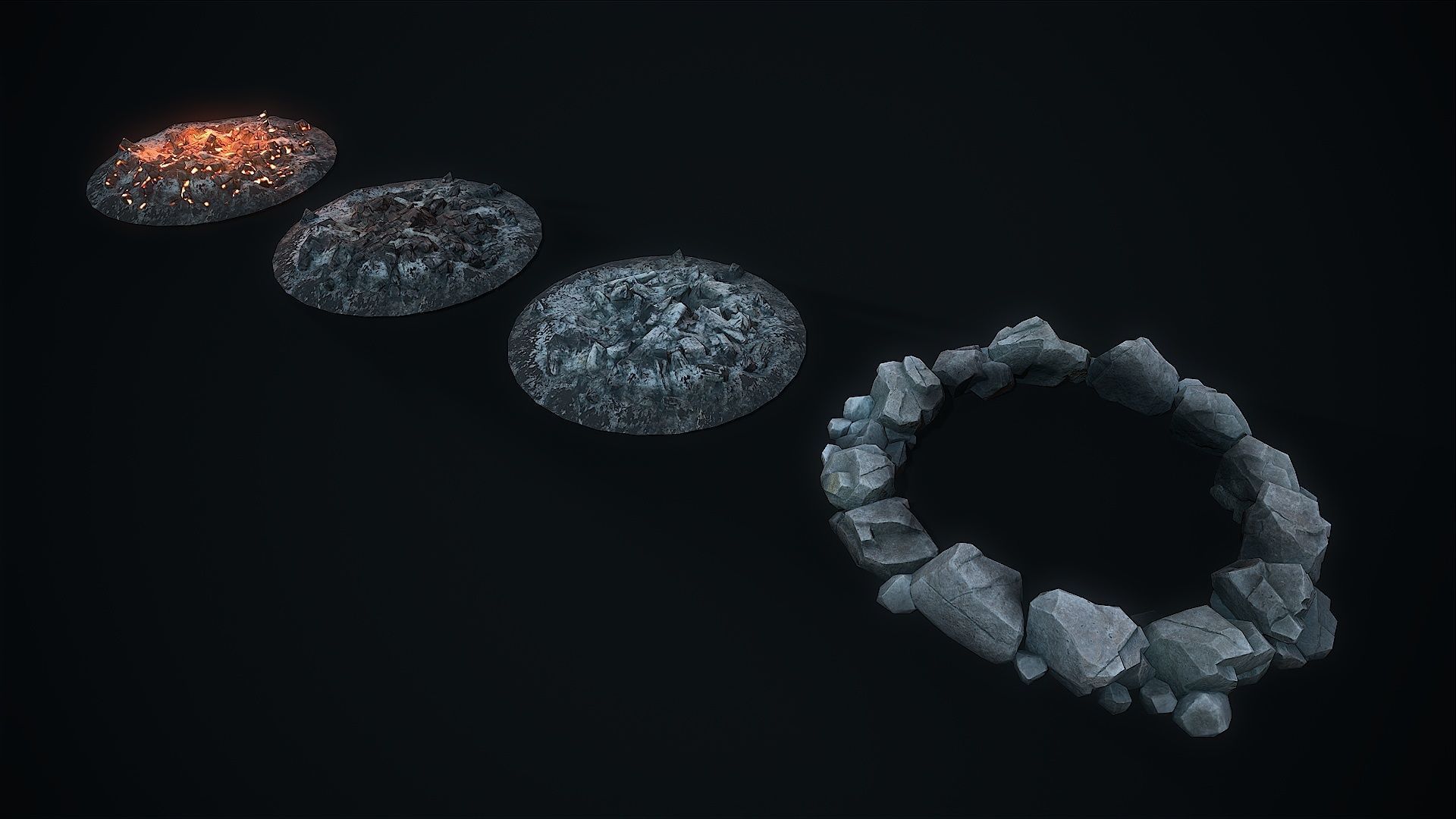 3D model Camping bonfire VR / AR / low-poly | CGTrader