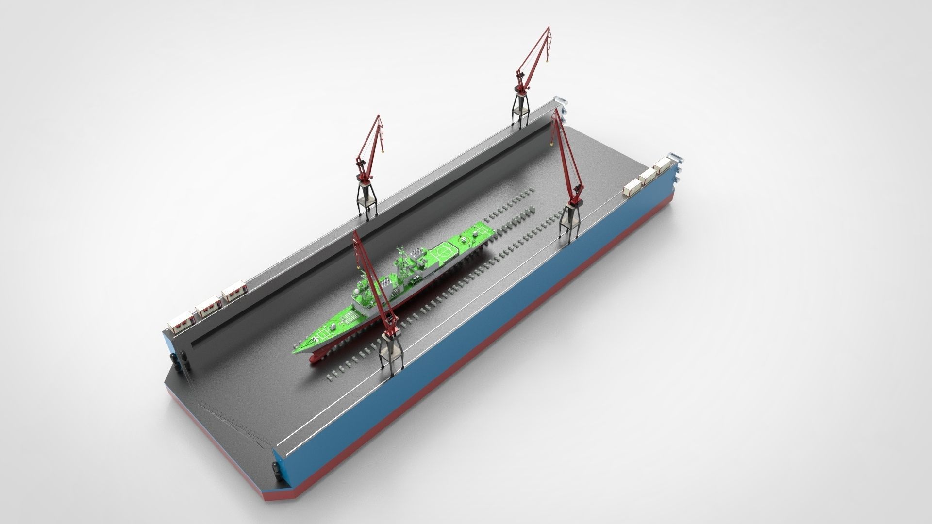 Floating docks Shipbuilding 3D model animated | CGTrader