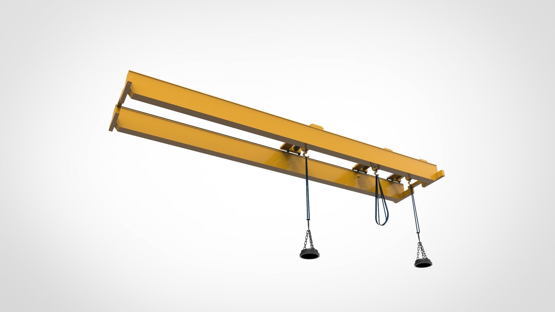 overhead crane equipped with a magnetic lifting system 3D model ...