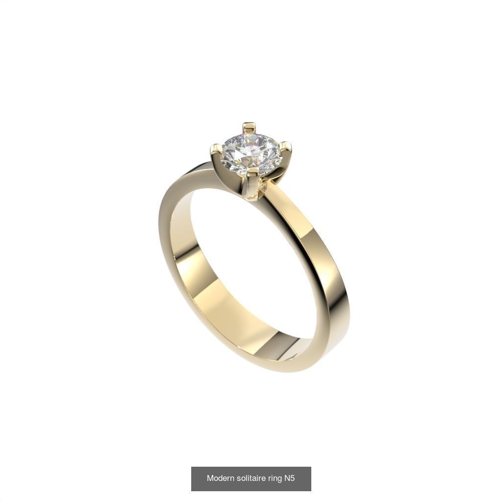 Collection solitaire rings 3D printable | CGTrader
