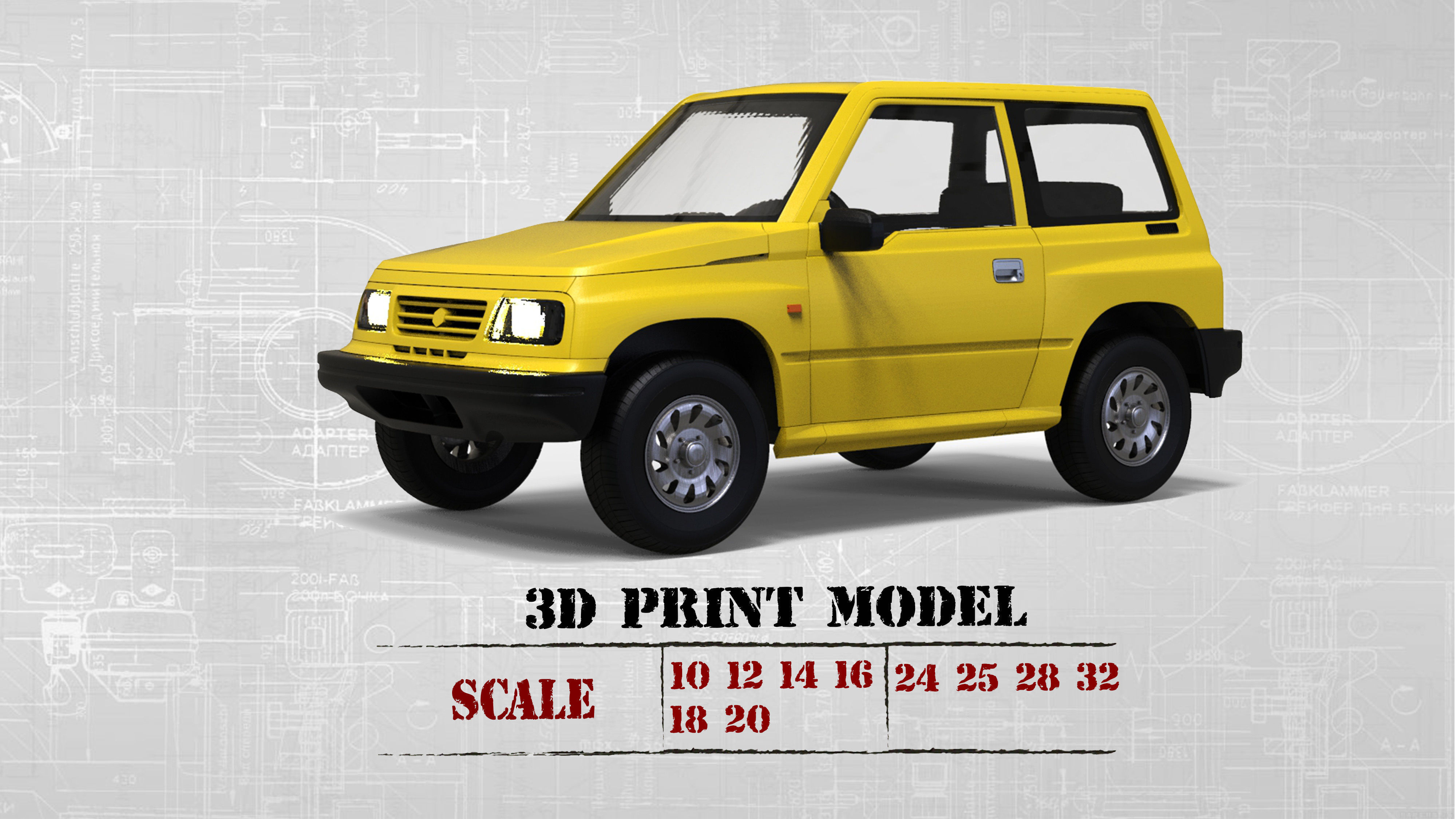 Printable body car Geo Tracker Sidekick Santana Vitara 3D model 3D ...