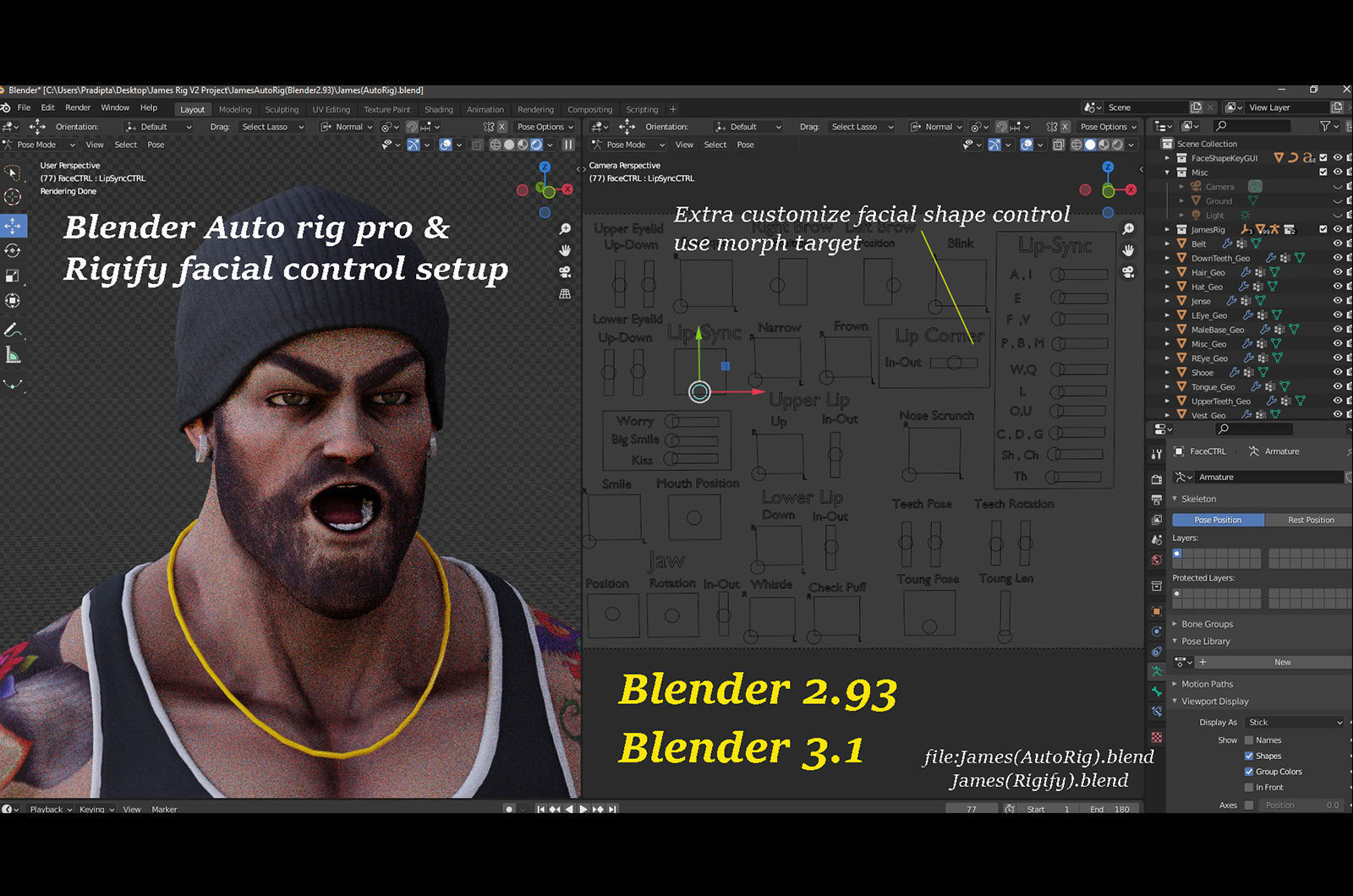 3D model James Cartoon Rig V2 VR / AR / low-poly | CGTrader