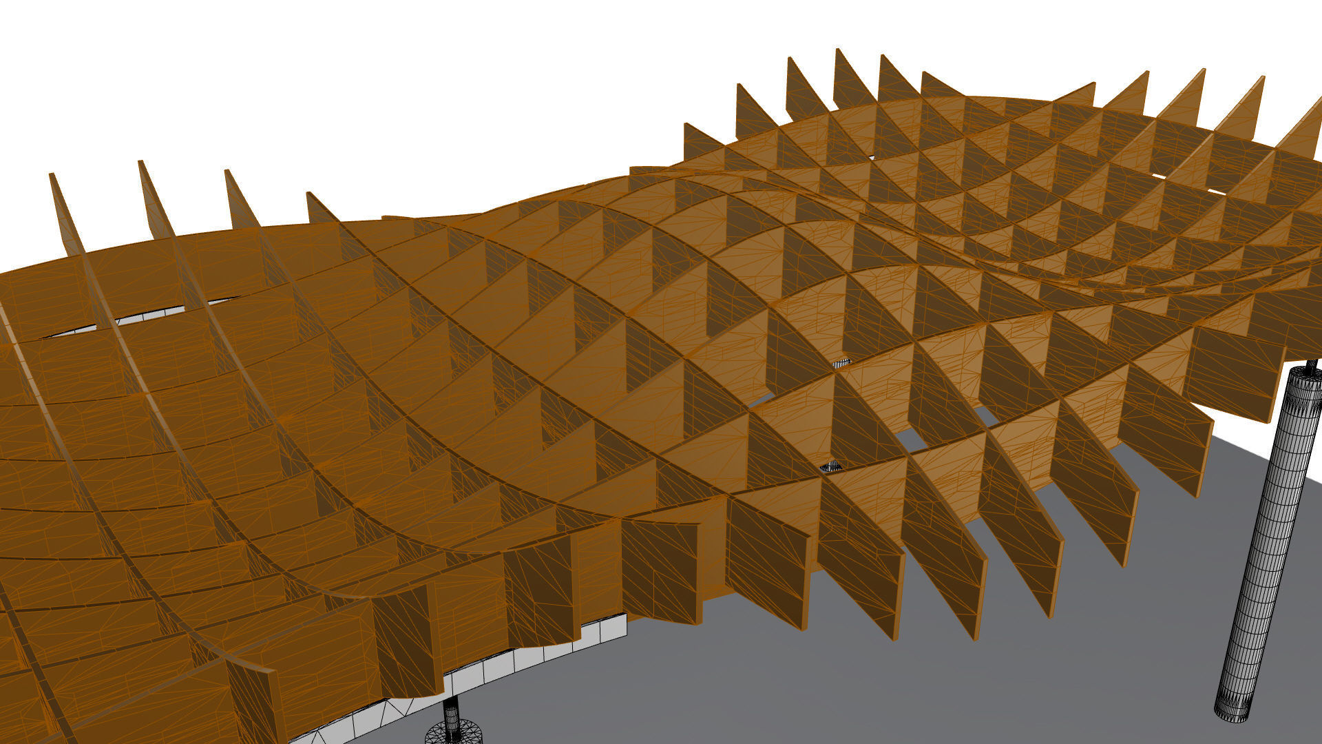 Wavy Waffle Rectangular Pergola 3D model | CGTrader