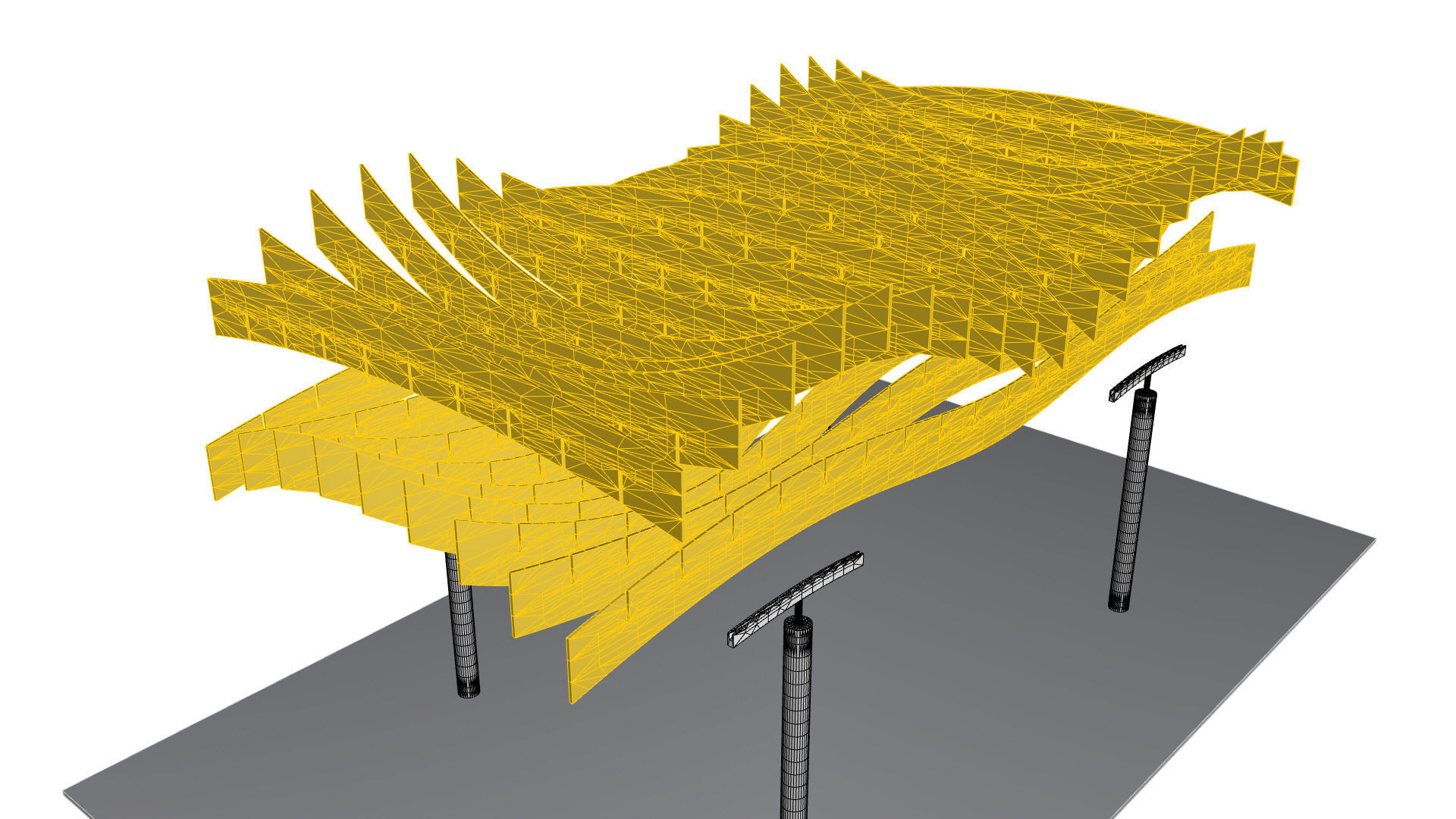 Wavy Waffle Rectangular Pergola 3D model | CGTrader