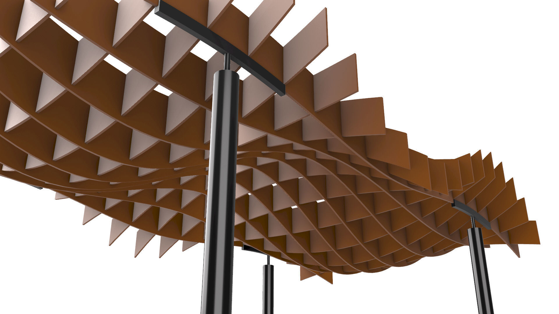 Wavy Waffle Rectangular Pergola 3D model | CGTrader