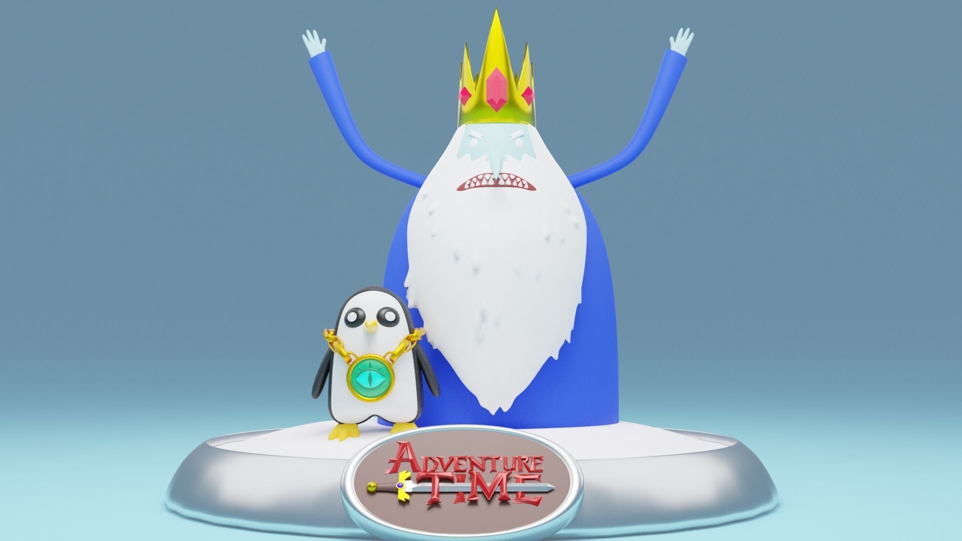 3D model Ice king and gunter - Adventure Time printable model VR / AR ...