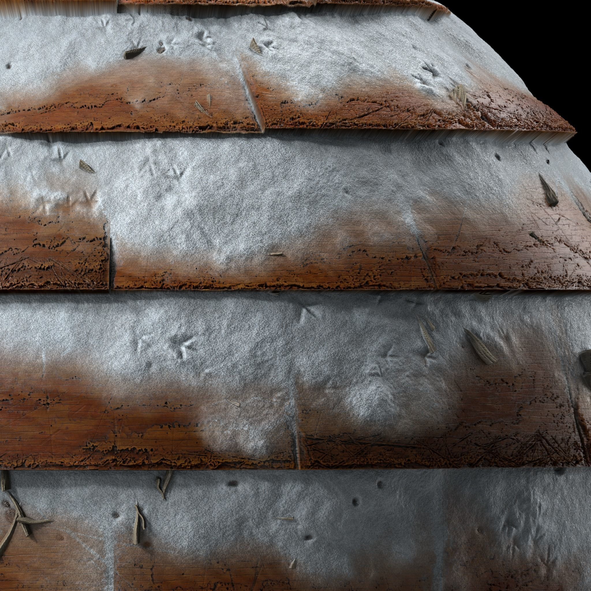 Texture Roof Tile Materials 76- Wooden Roofing Sbsar Seamless Pbr VR ...