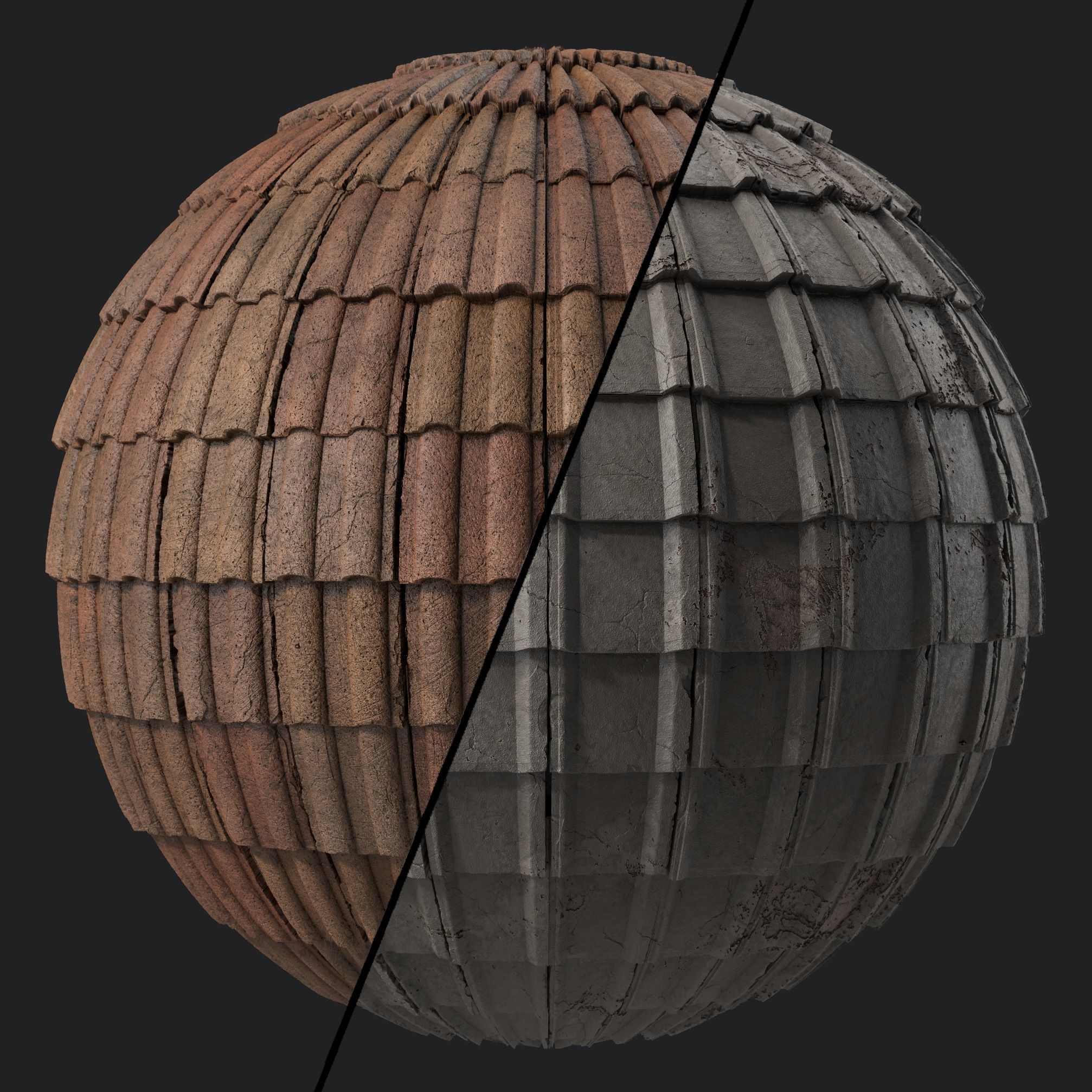 Texture Roof Tile Materials 67- Concrete Roofing by Sbsar Seamless Pbr ...