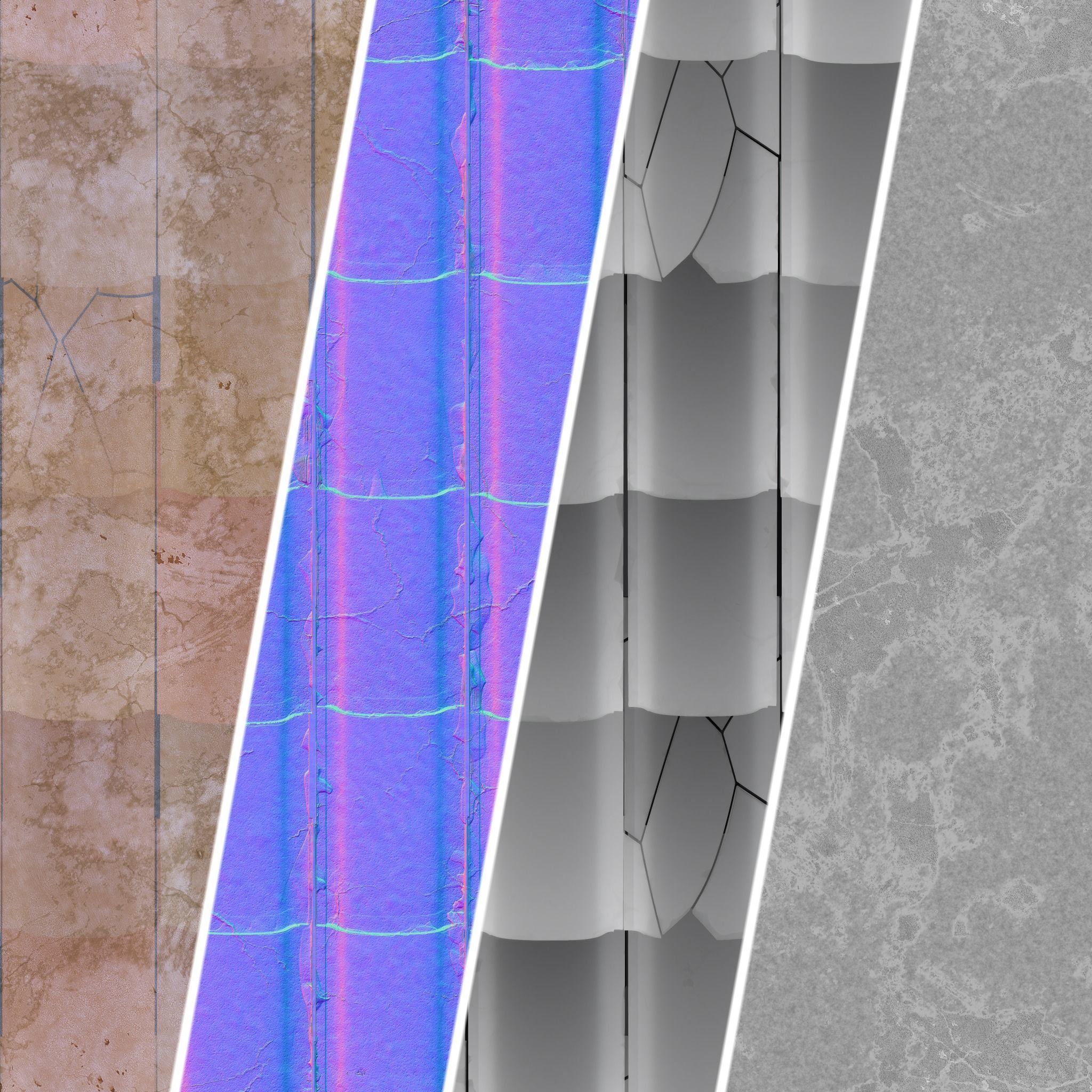 Texture Roof Tile Materials 73- Dirty Concrete Roofing Seamless Pbr 4k ...