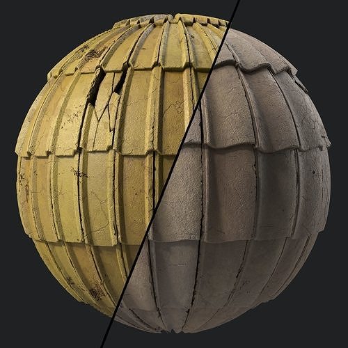 Texture Roof Tile Materials 75- Damaged Concrete Roofing Sbsar Seamless ...