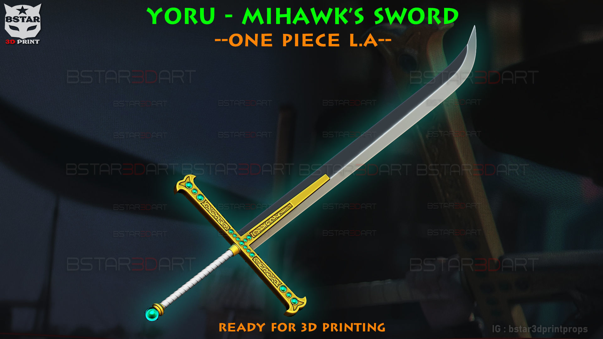 Yoru Sword - Mihawk Weapon High Quality - One Piece Live Action 3D ...