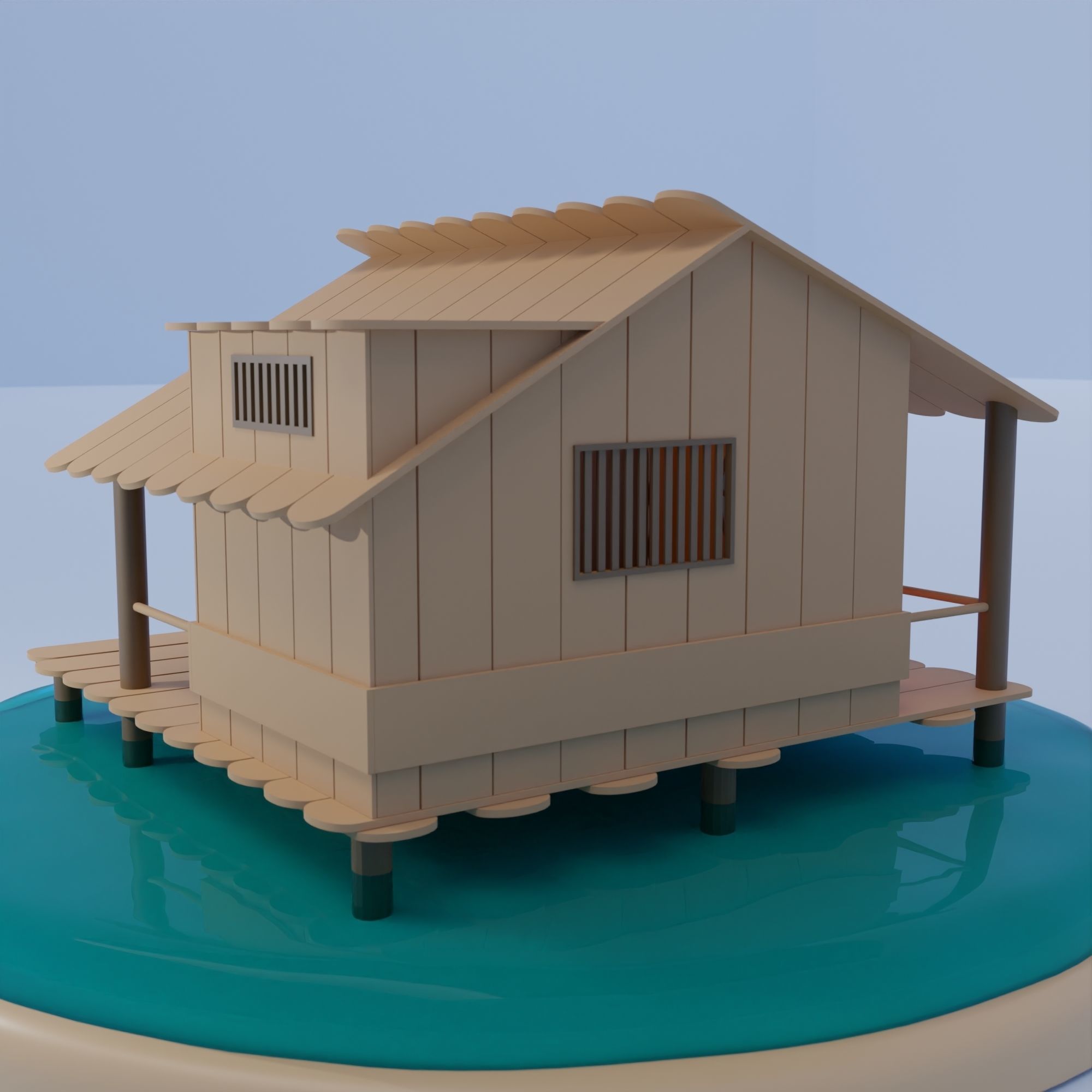 3D model 3D Wood swamp house VR / AR / low-poly | CGTrader