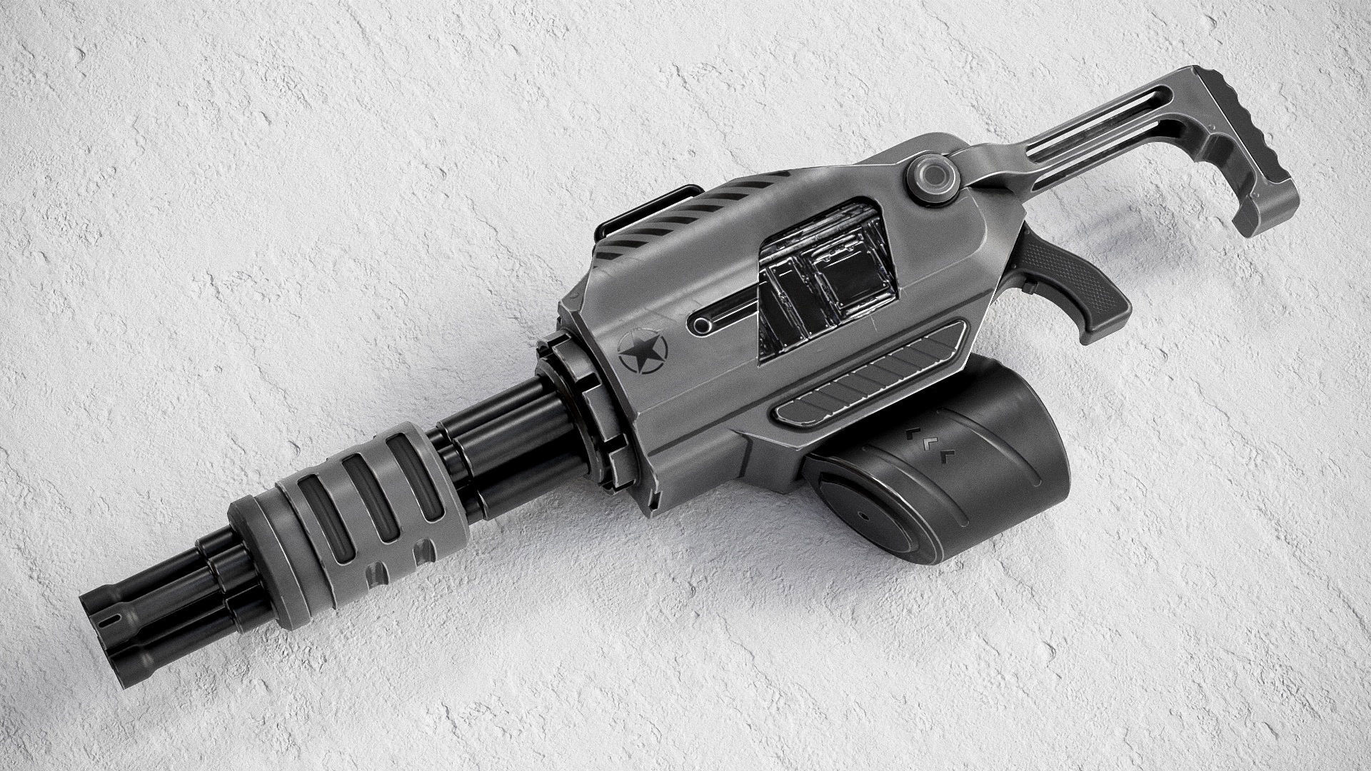 3D model Sci-fi Minigun PBR VR / AR / low-poly | CGTrader