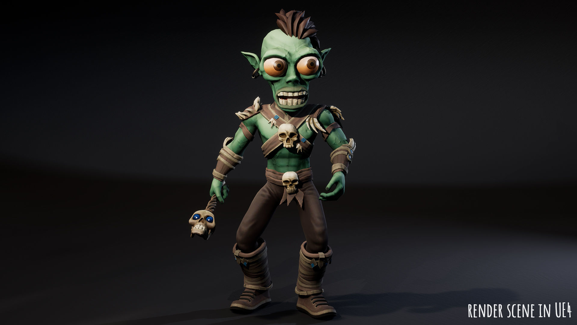 3D model Stylized male Zombie 2 VR / AR / low-poly rigged animated ...