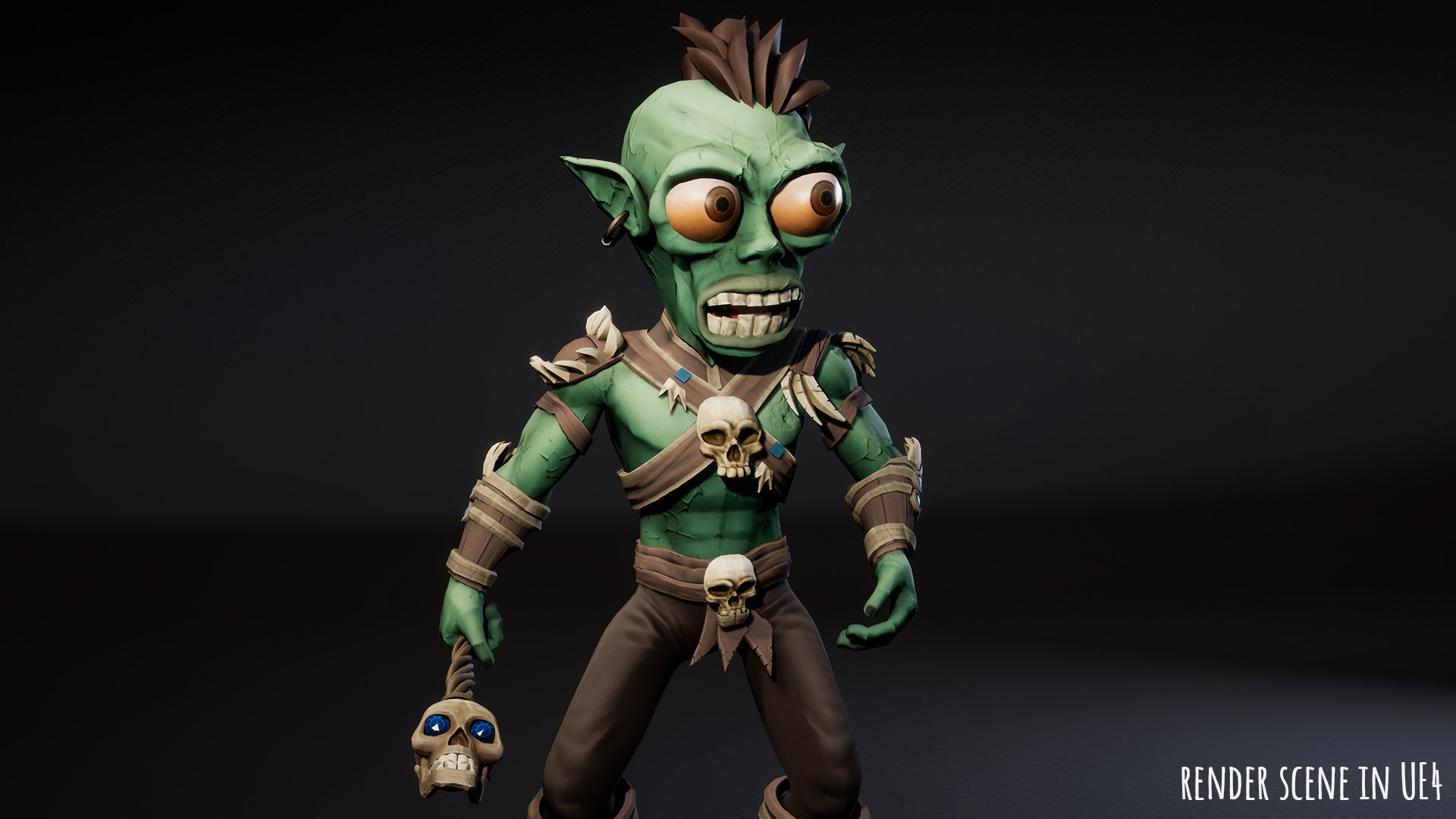 3D model Stylized male Zombie 2 VR / AR / low-poly rigged animated ...