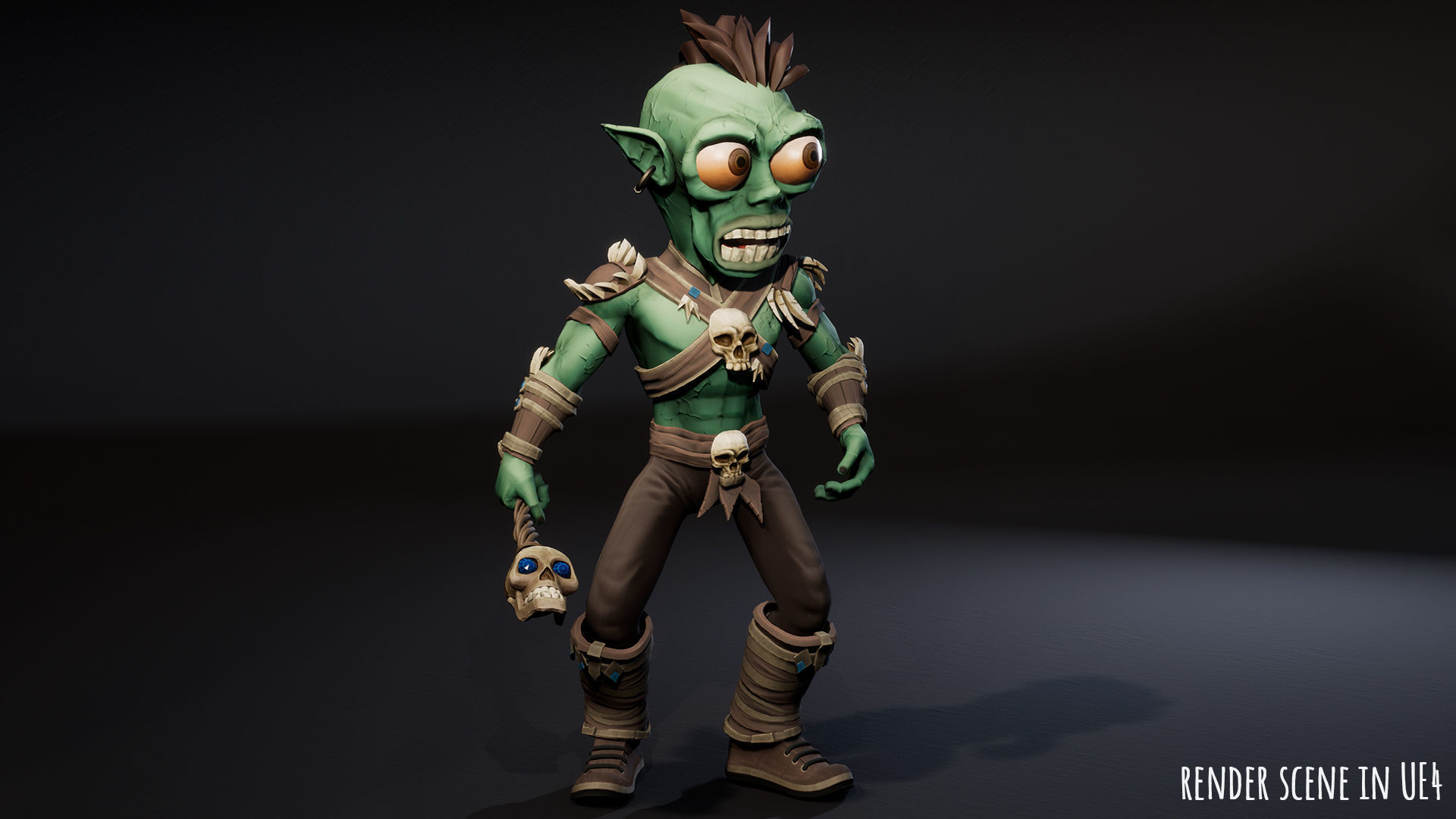 3D model Stylized male Zombie 2 VR / AR / low-poly rigged animated ...