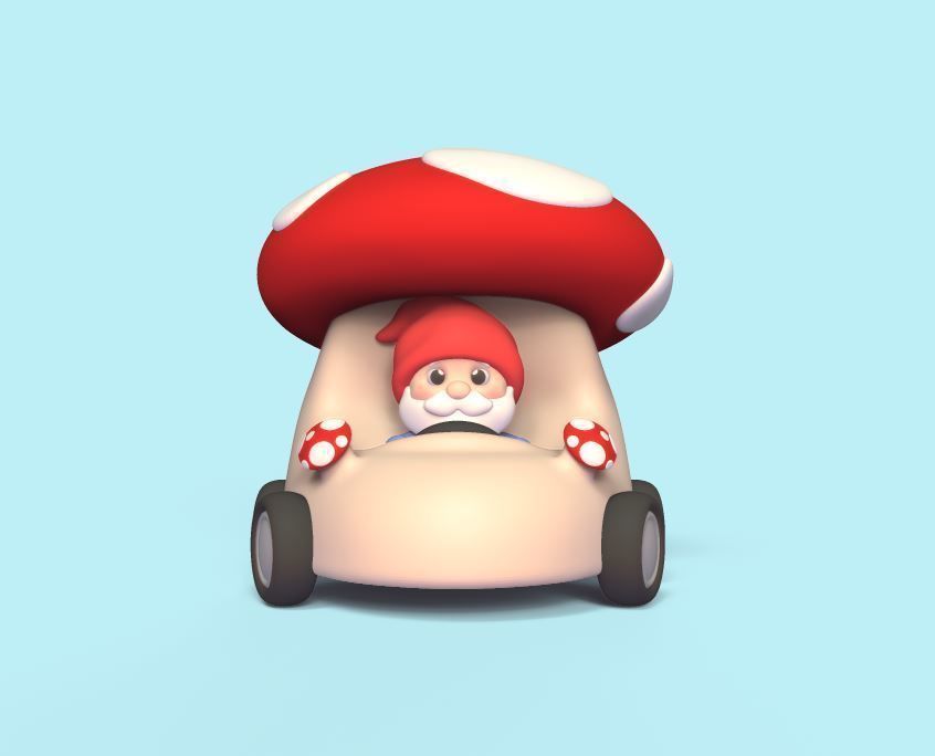 Mushroom Car 3D model 3D printable | CGTrader