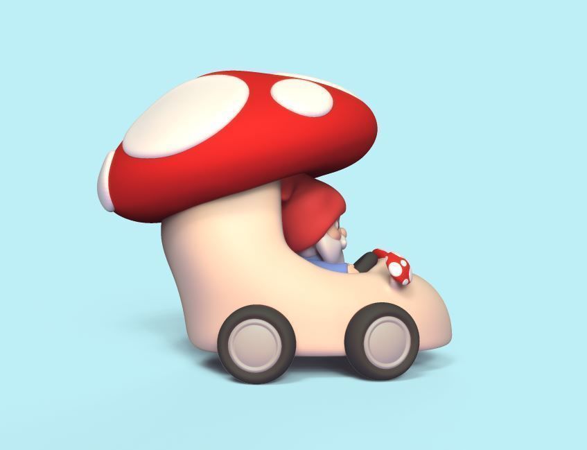 Mushroom Car 3D model 3D printable | CGTrader
