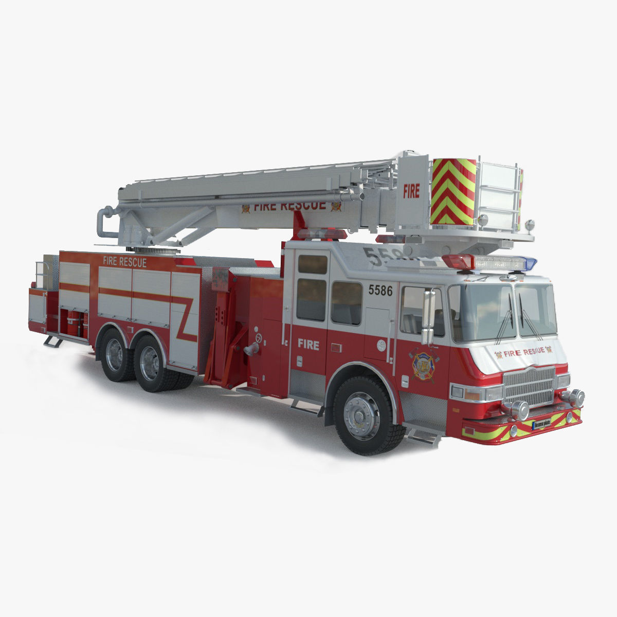 Firefighting Truck with Ladder 3D model | CGTrader