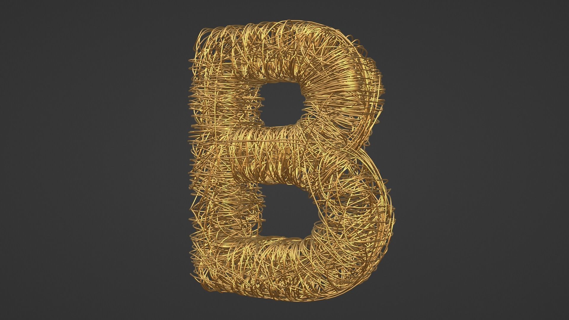 Wire Letter B free VR / AR / low-poly 3D model | CGTrader