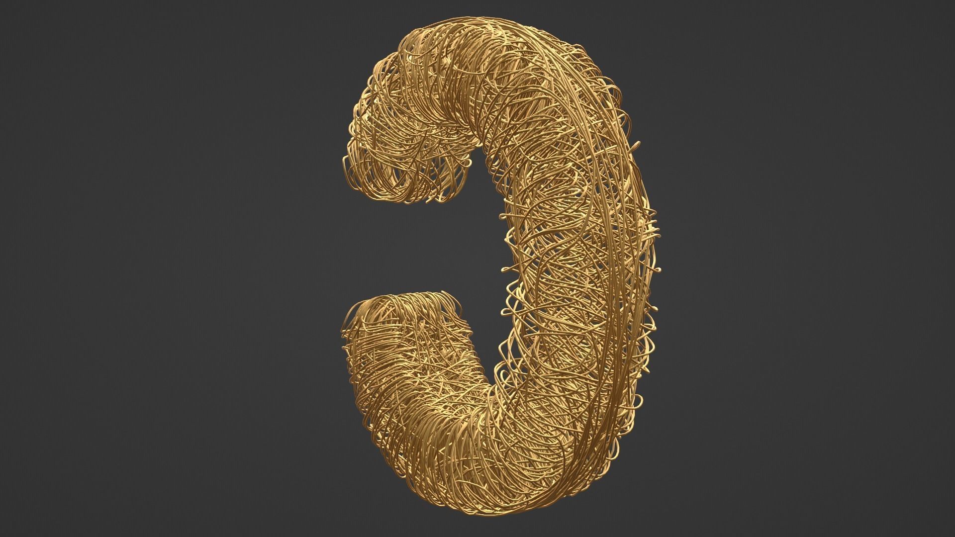 Wire Letter C free VR / AR / low-poly 3D model | CGTrader