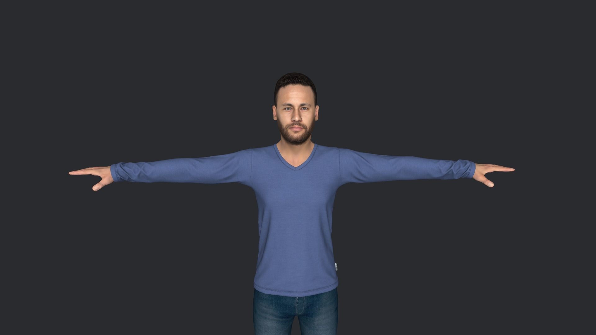 Neymar Hyper Realistic Full Body Fully Rigged 3D Character 3D model ...