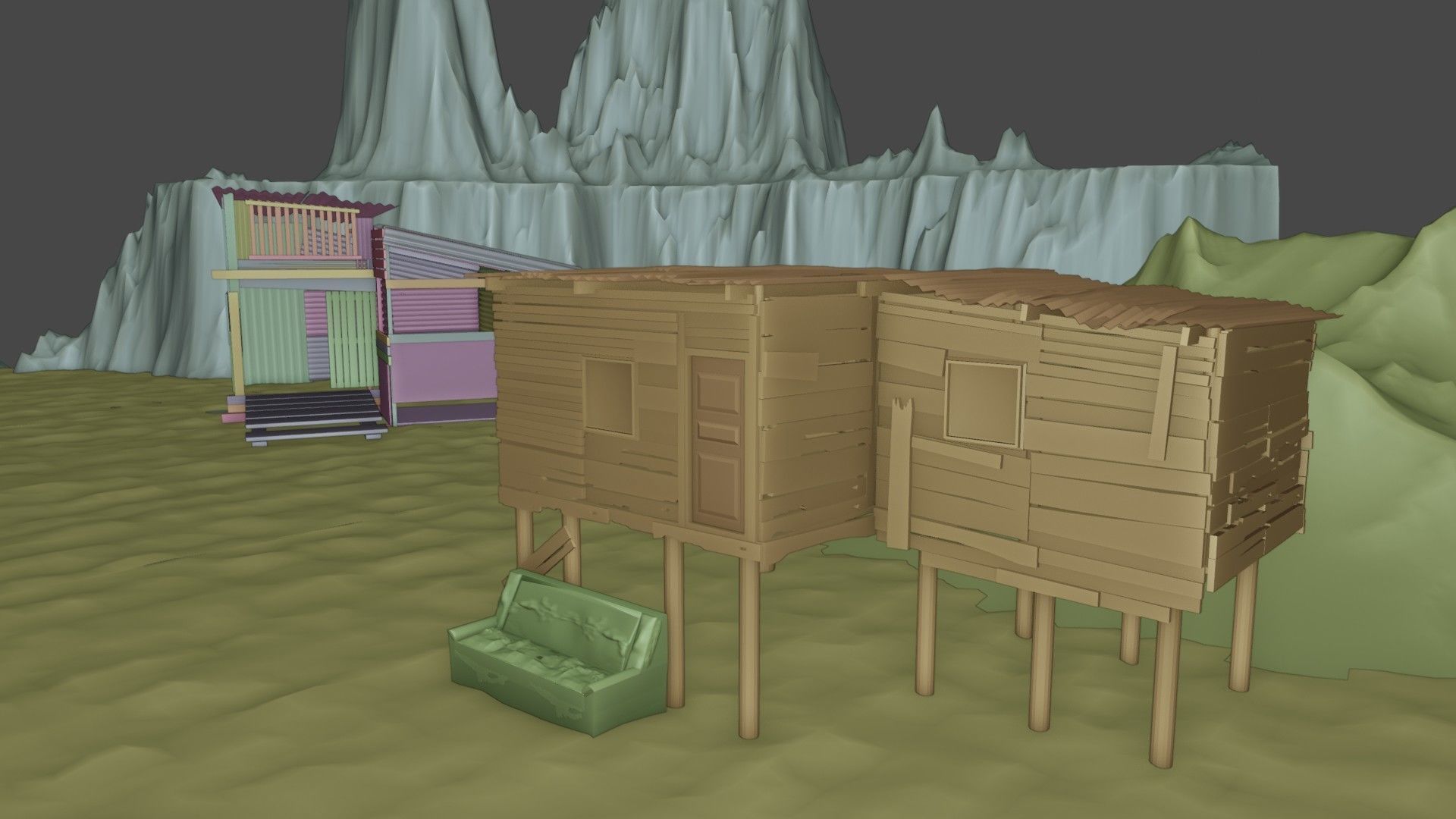3D model Shanty slum house for games and scenes VR / AR / low-poly ...