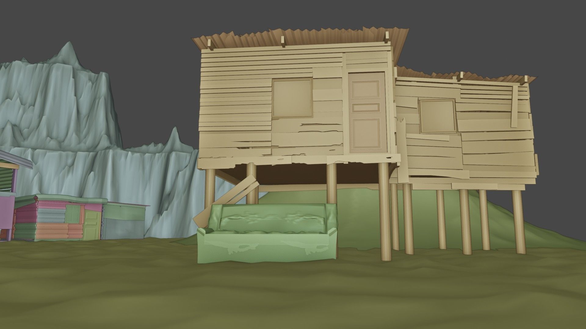 3D model Shanty slum house for games and scenes VR / AR / low-poly ...