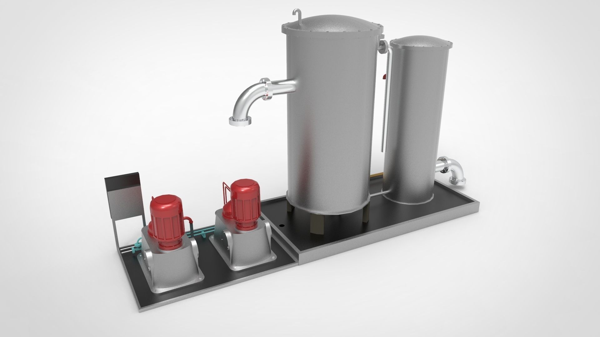 OWS Oil Water Separator ship system machinery room 3D model animated ...